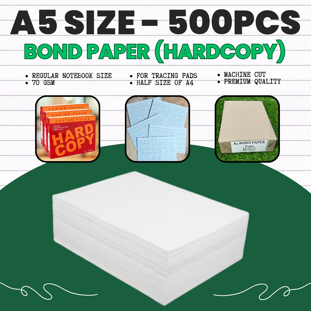 A5 Size 500 Sheets Bond Paper (Hard Copy Brand Used) - Notebook Size ...