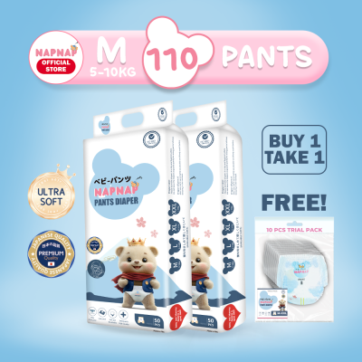 100+10pcs B1T1 NAPNAP Unisex Pants Diapers For Babies Ultra Soft Fast ...