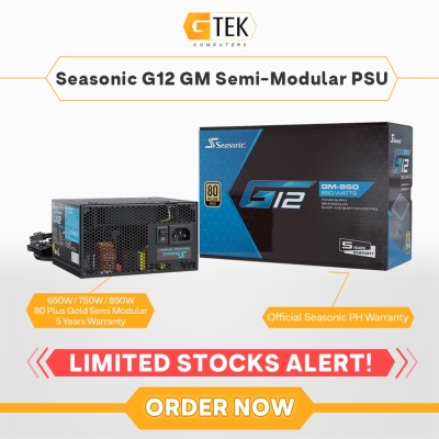 Seasonic G12 GM 650 750 850 650W 750W 850W 80 Plus Gold Semi Modular PSU