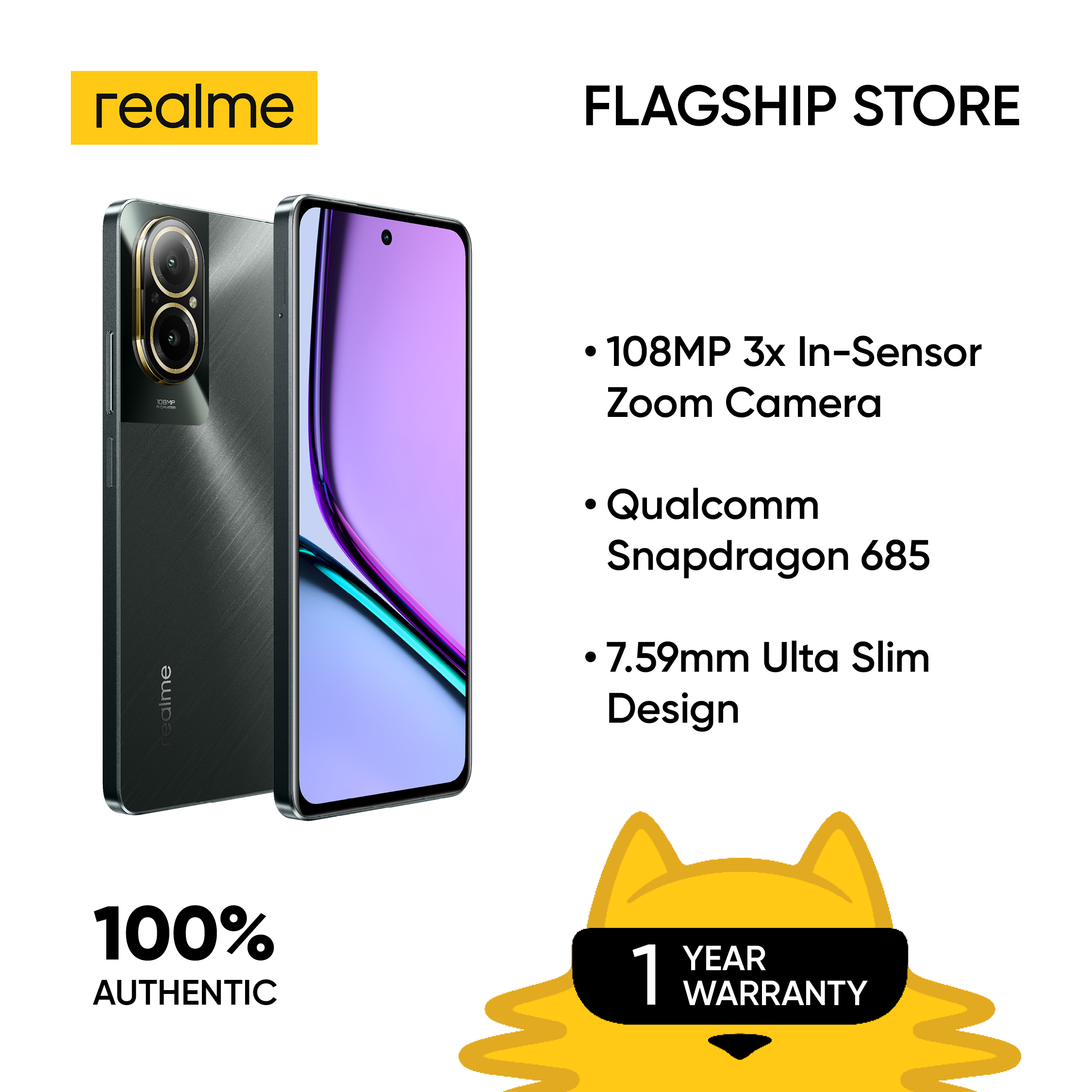 realme C67 [8GB+128GB] 108MP 3x In-Sensor Zoom Camera Smartphone