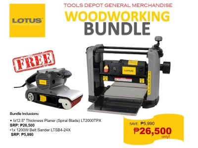 LOTUS THICKNESS PLANER LT2000TPX WITH FREE LOTUS BELT SANDER!