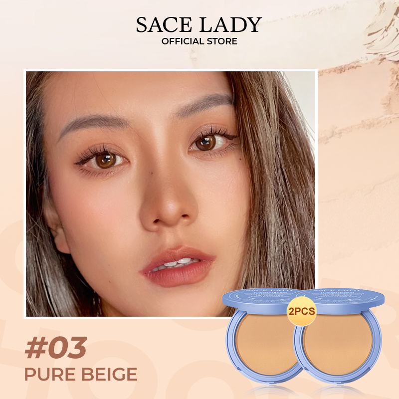 SACE LADY 2PCS Waterproof Pressed Powder Long-lasting Oil Control Matte ...