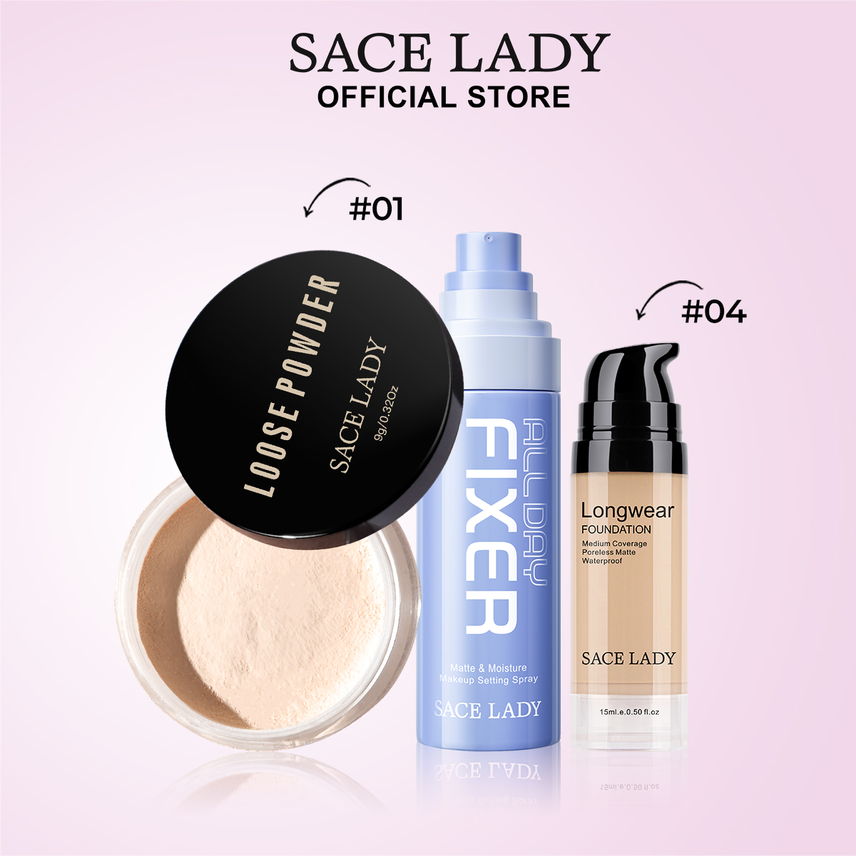 SACE LADY Face Makeup Kit Matte Finish Lasting Foundation Non-Smudge ...