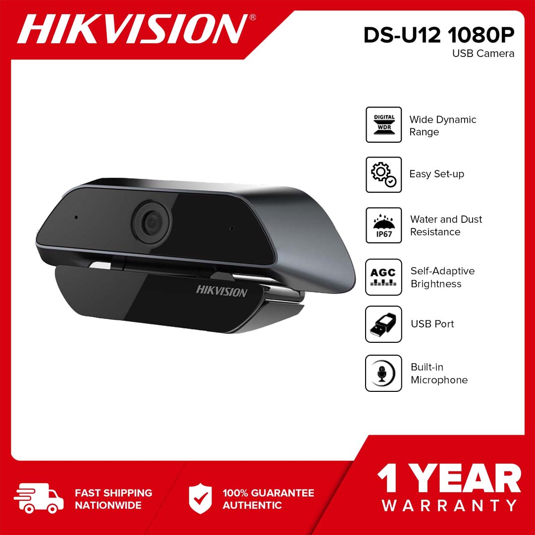 Hikvision DS-U12 1080P Resolution HD USB Webcam, USB Plug and Play via ...
