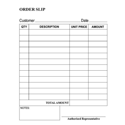 ORDER SLIP - 3 PADS - 50 SHEETS PER PAD - DUPLICATE - CARBONIZED ...