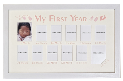 My First Year Baby Frame 1 month to 12 months Keepsake Baby Frame