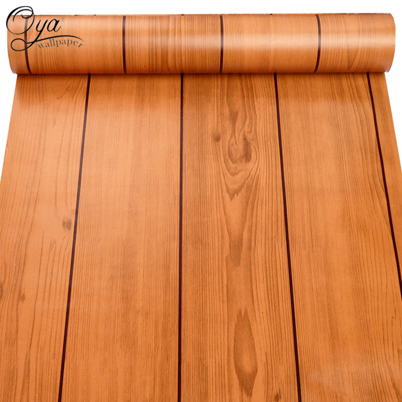 OYA wallpaper brown wood PVC wallpaper 10meters by 45cm self-adhesive ...