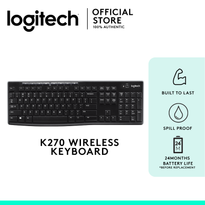Logitech K270 Wireless Keyboard for Windows, 2.4 GHz Wireless, Full ...
