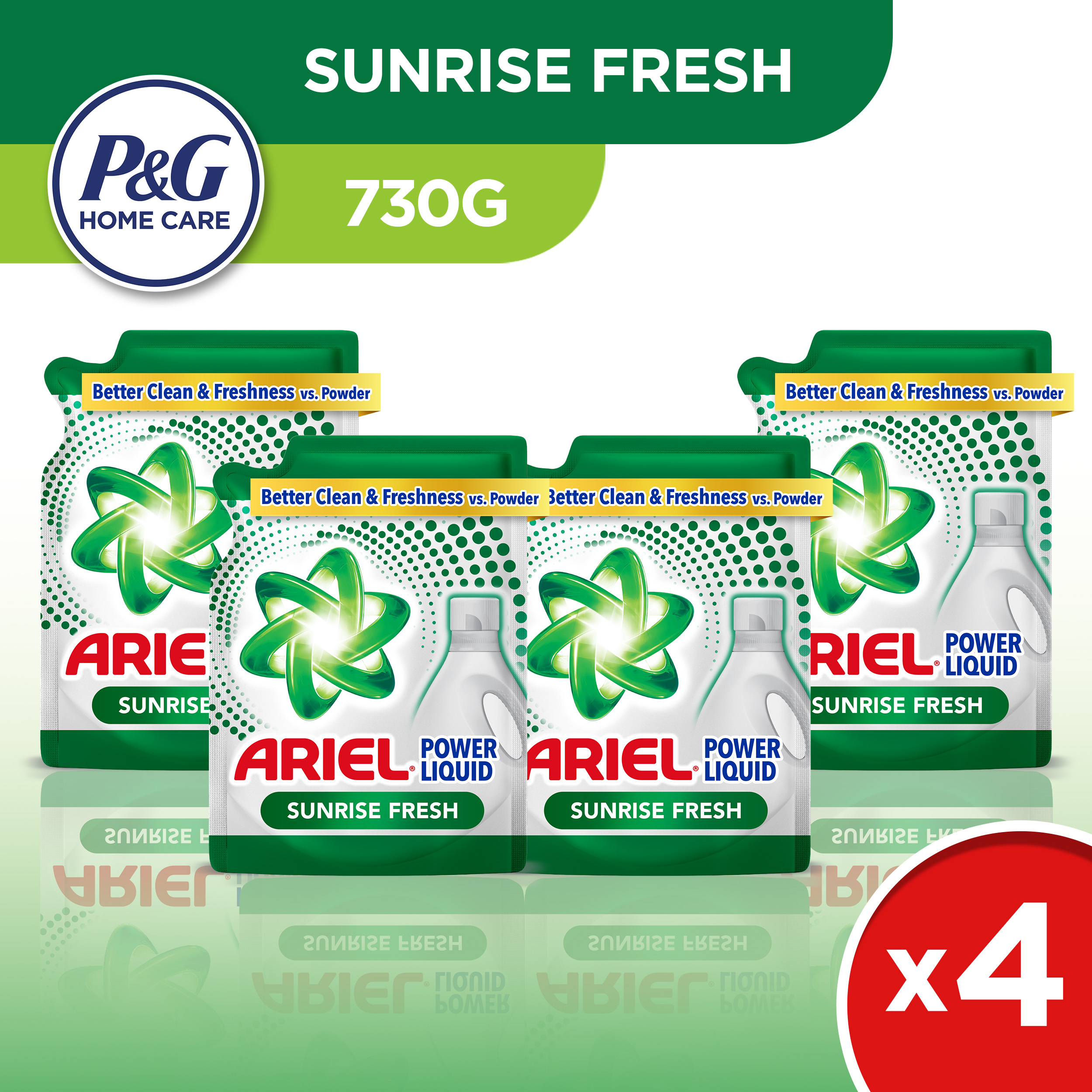 [Bundle of 4] Ariel Liquid Detergent Sunrise Fresh Floral Passion ...