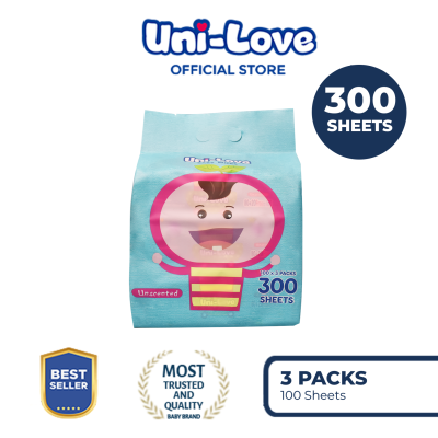 UniLove Unscented Baby Wipes 300's Pack of 3 (SPECIAL PACKAGE)