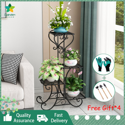 [Free Gift]4 Layers Plant Stand Shelf Nordic Style Courtyard Villa ...