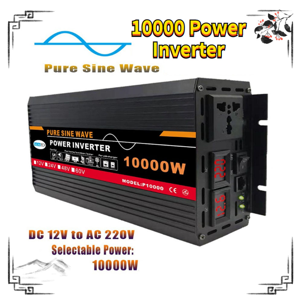 COD 10000W 12V To 220V Pure Sine Wave Power Inverter/Home/Outdoor/RV ...