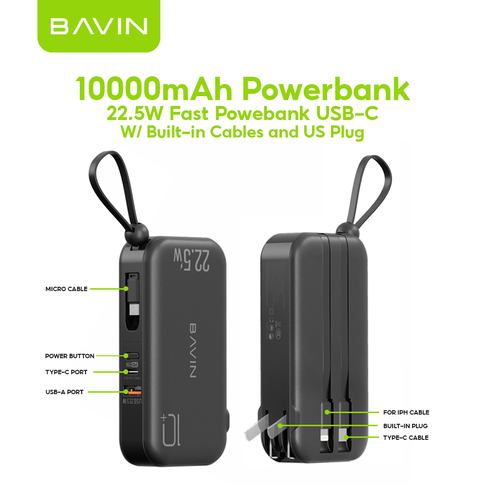 BAVIN PC032 10000mAh / PC1103 20000mAh Portable Powerbank 22.5W PD Fast ...