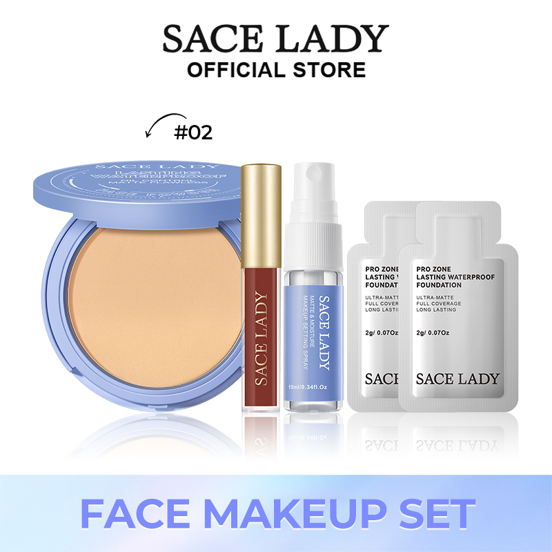 SACE LADY Oil Control Face Makeup Set Waterproof Matte Compacts Powder ...