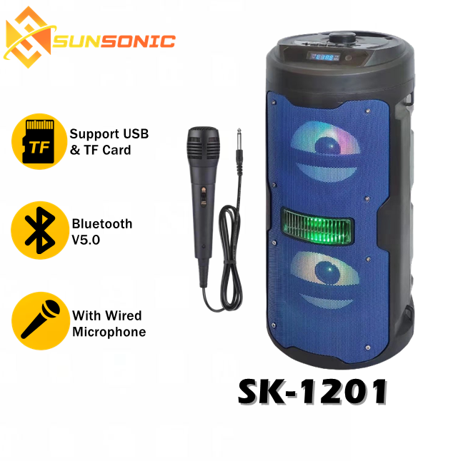SK-1201/SK-1039 HiFi Karaoke Wireless Stereo Portable DISCO Light Dual Bass Bluetooth Speaker ...