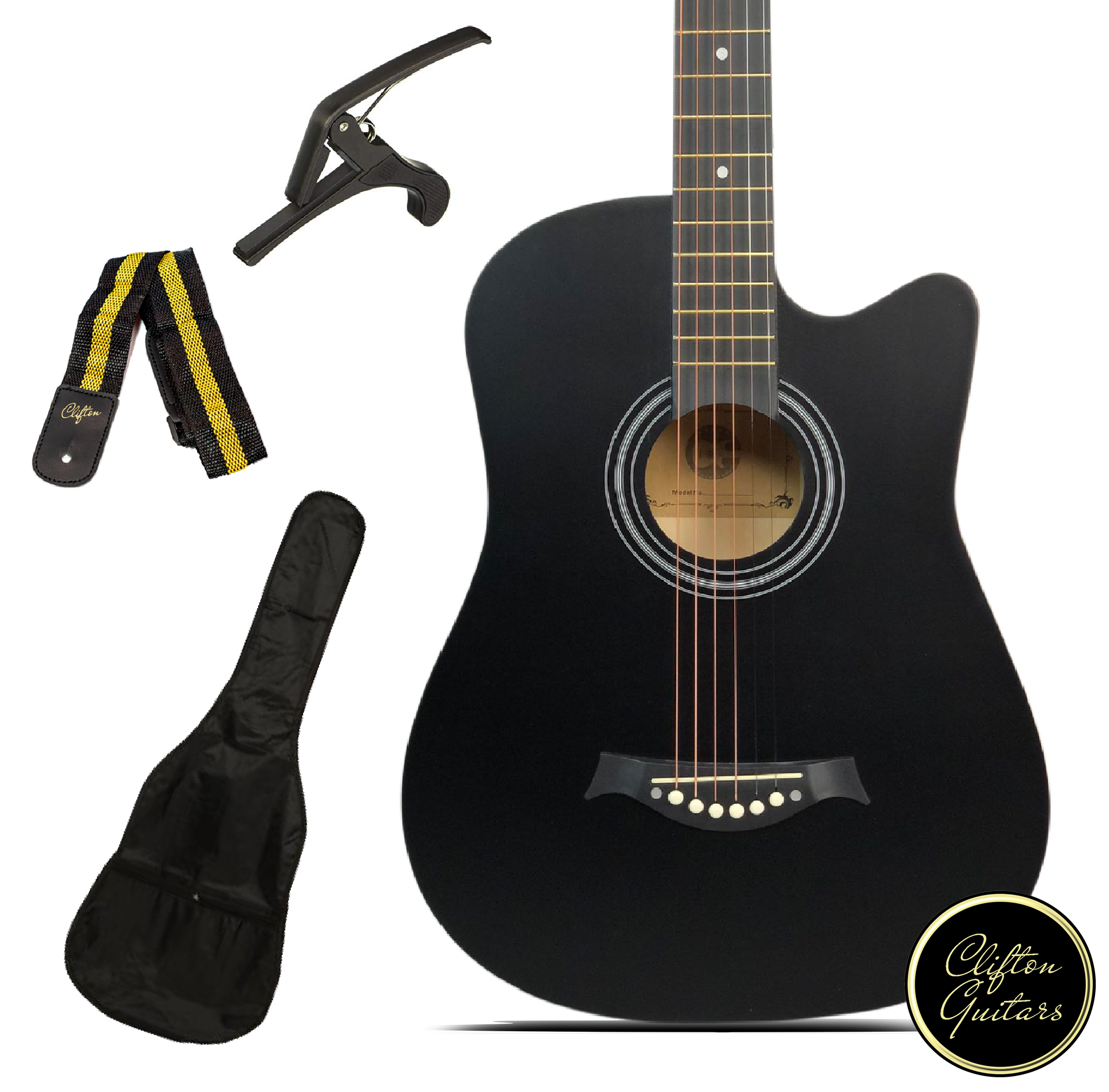 Bitstring Starter Acoustic 38 Inches Guitar Set With Freebies