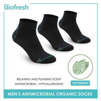 Biofresh Men’s Organic Scent Cotton Light Performance Ankle Socks 3 ...