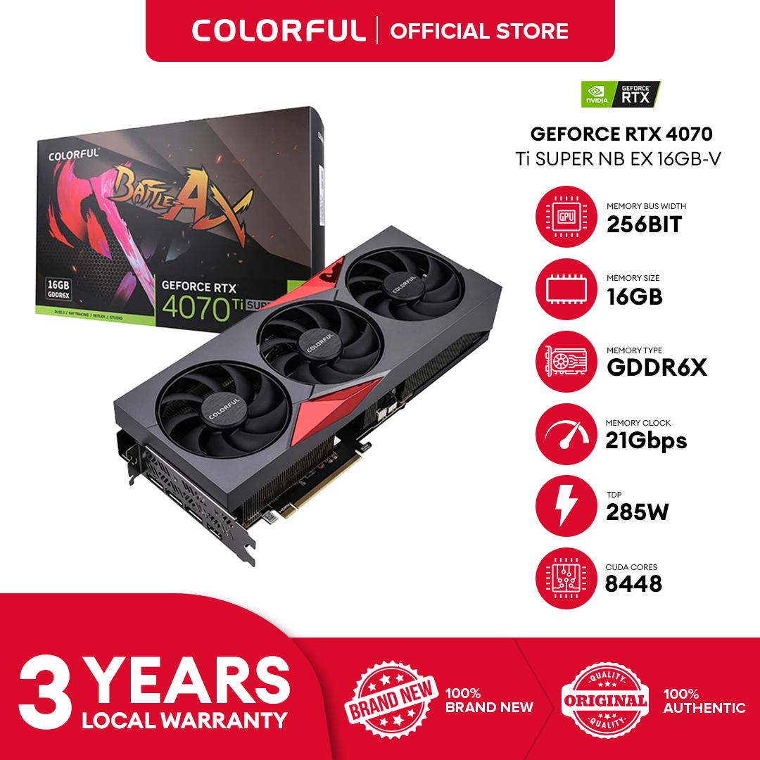 Colorful GeForce RTX 4070 Ti Super 16GB Graphics Card (Battle-Ax ...