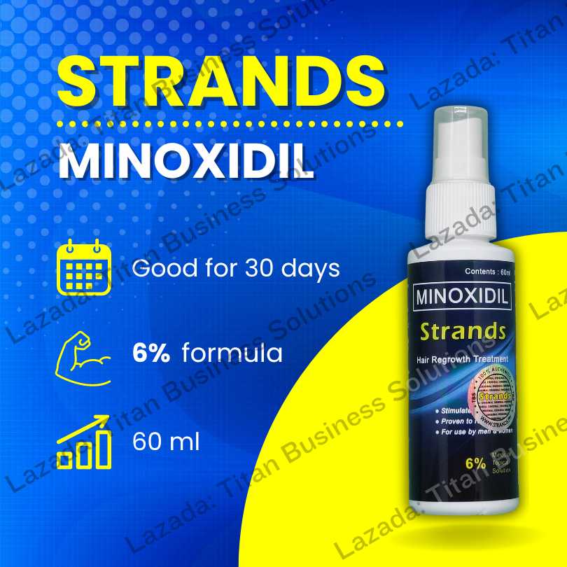Strands Minoxidil 6% Topical Solution for Men and Women 60ml Hair Grower