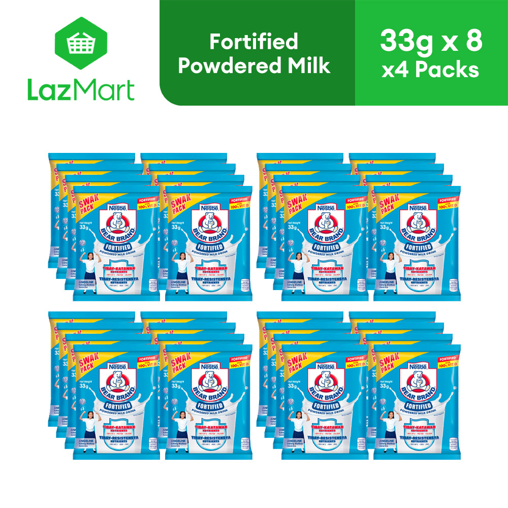 BEAR BRAND Fortified Powdered Milk Drink 33g x 8s - Pack of 2 (Set of 2 ...