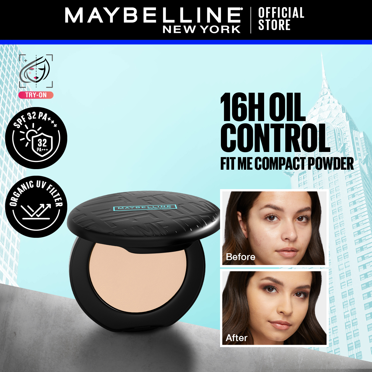Maybelline Fit Me Compact Powder - Long lasting, 16HR Oil Control, SPF ...
