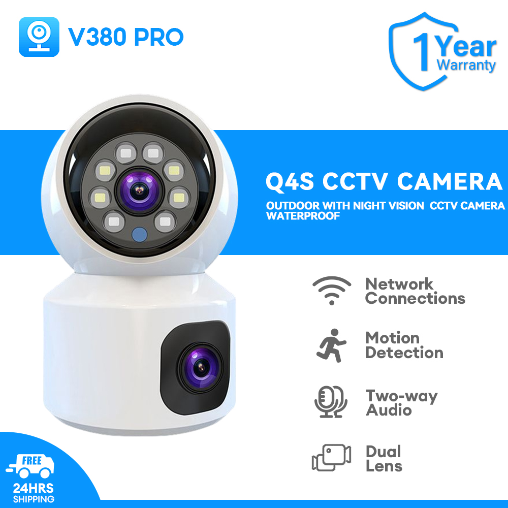 V380 PRO 2K 4MP Dual-Lens CCTV Camera 360° Rotation PTZ Night Vision ...