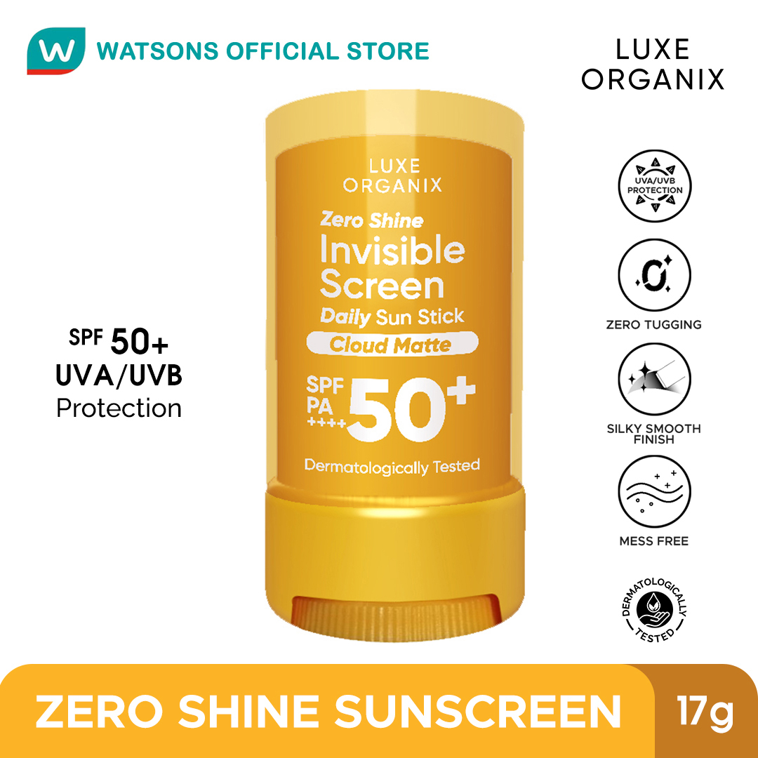 LUXE ORGANIX Zero Shine Invisible Screen Daily Sun Stick SPF 50 17g