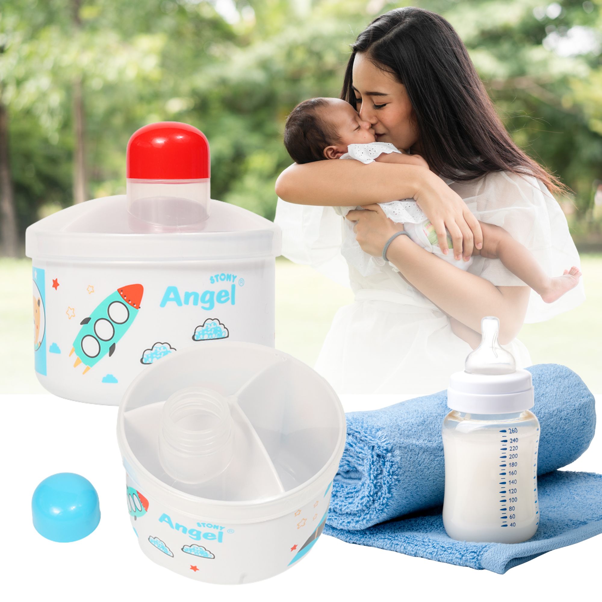 product stony angel revolving milk powder container 3 compartments bpa ...