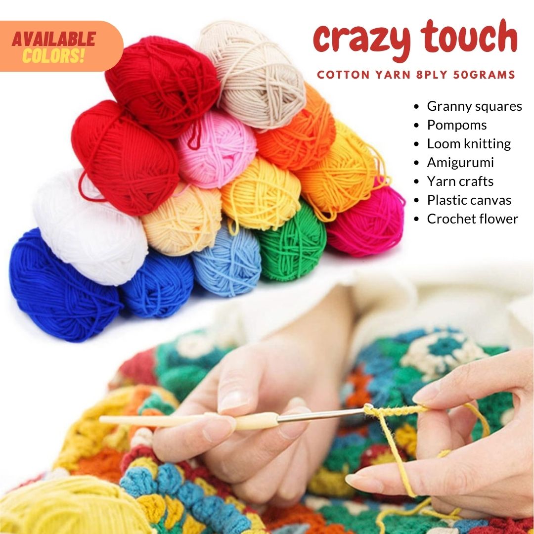 Product Crazy Touch Cotton Yarn Colors Soft Worsted Hand Knitting Baby ...