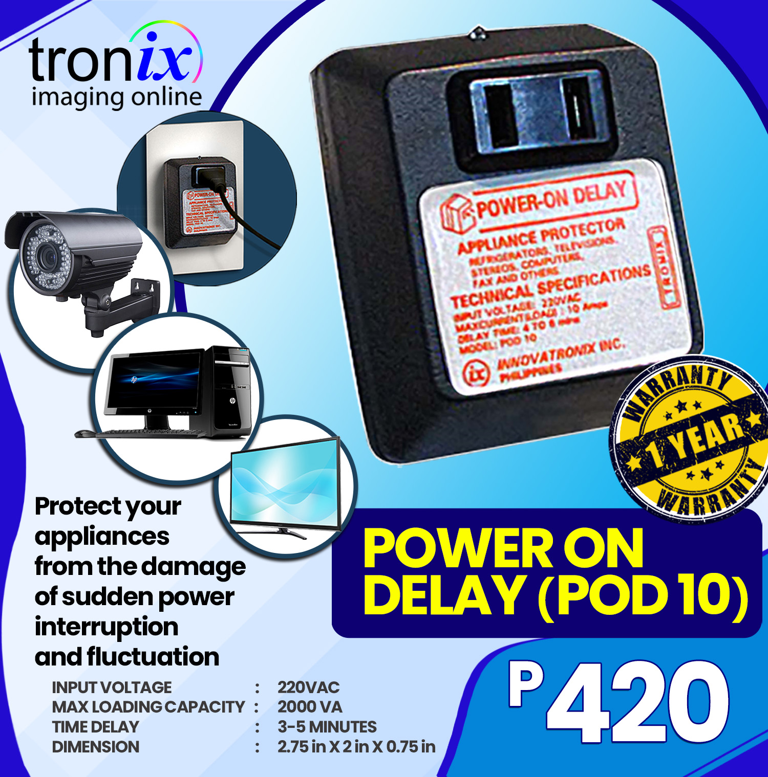 troniximaging Power On Delay POD10 Appliance Protector Power On Delay ...