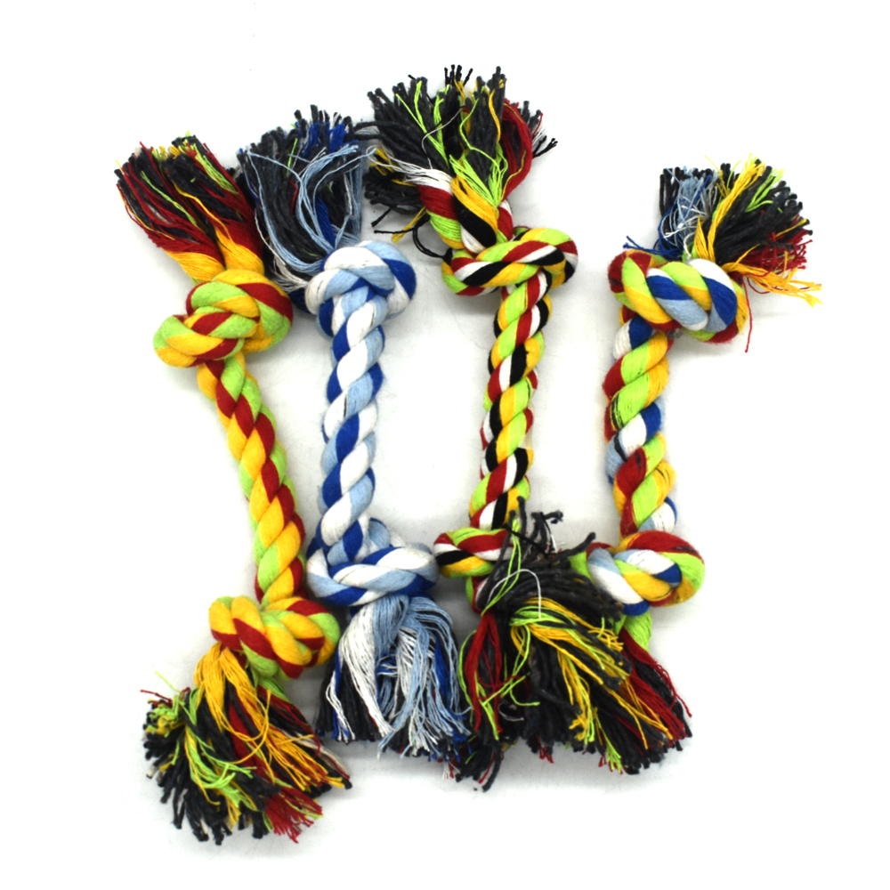 product dog puppy double knot chew rope chew knot toys clean teeth pet ...