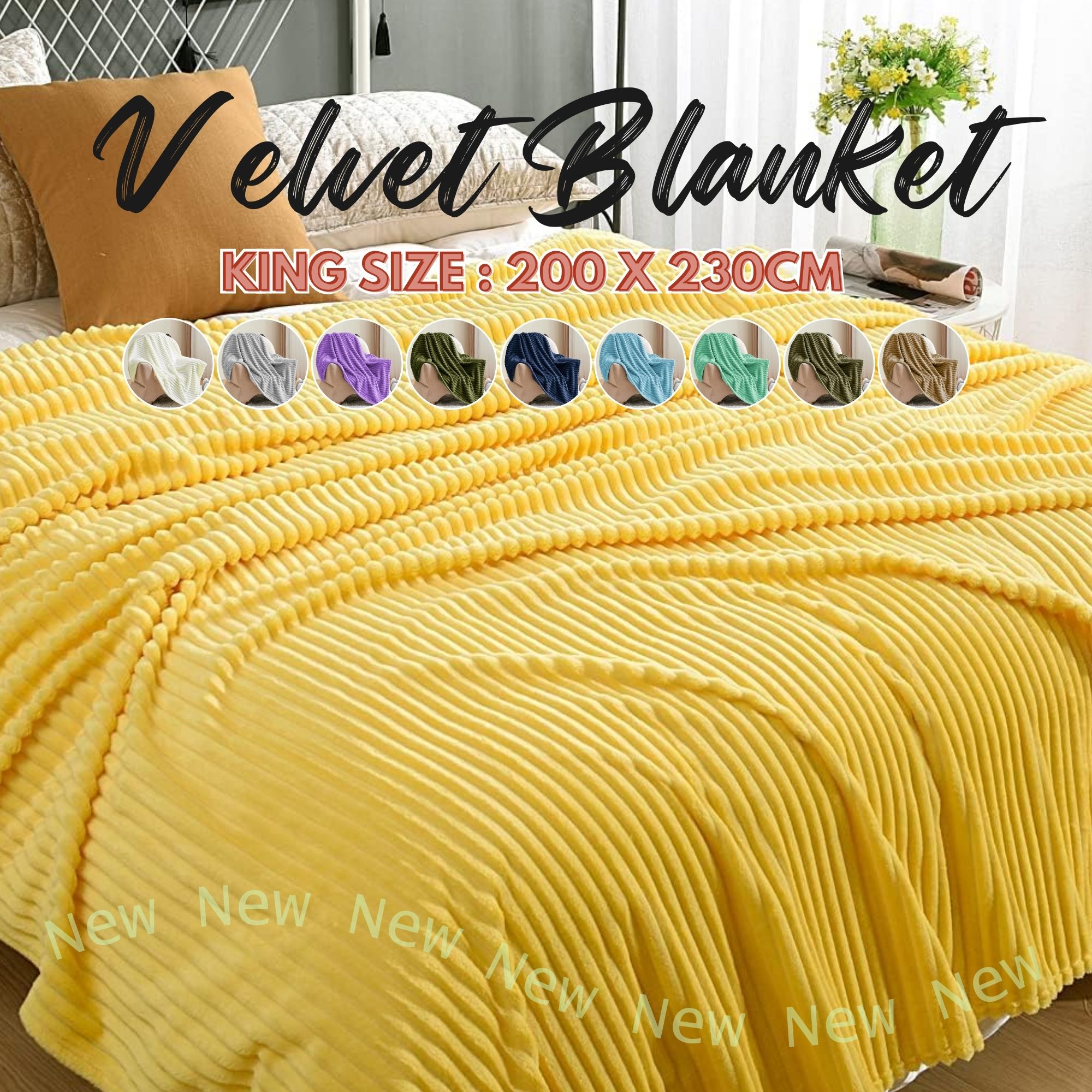 Product Thick Velvet Stripe Blanket - Super Soft Ribbed Flannel Throw ...