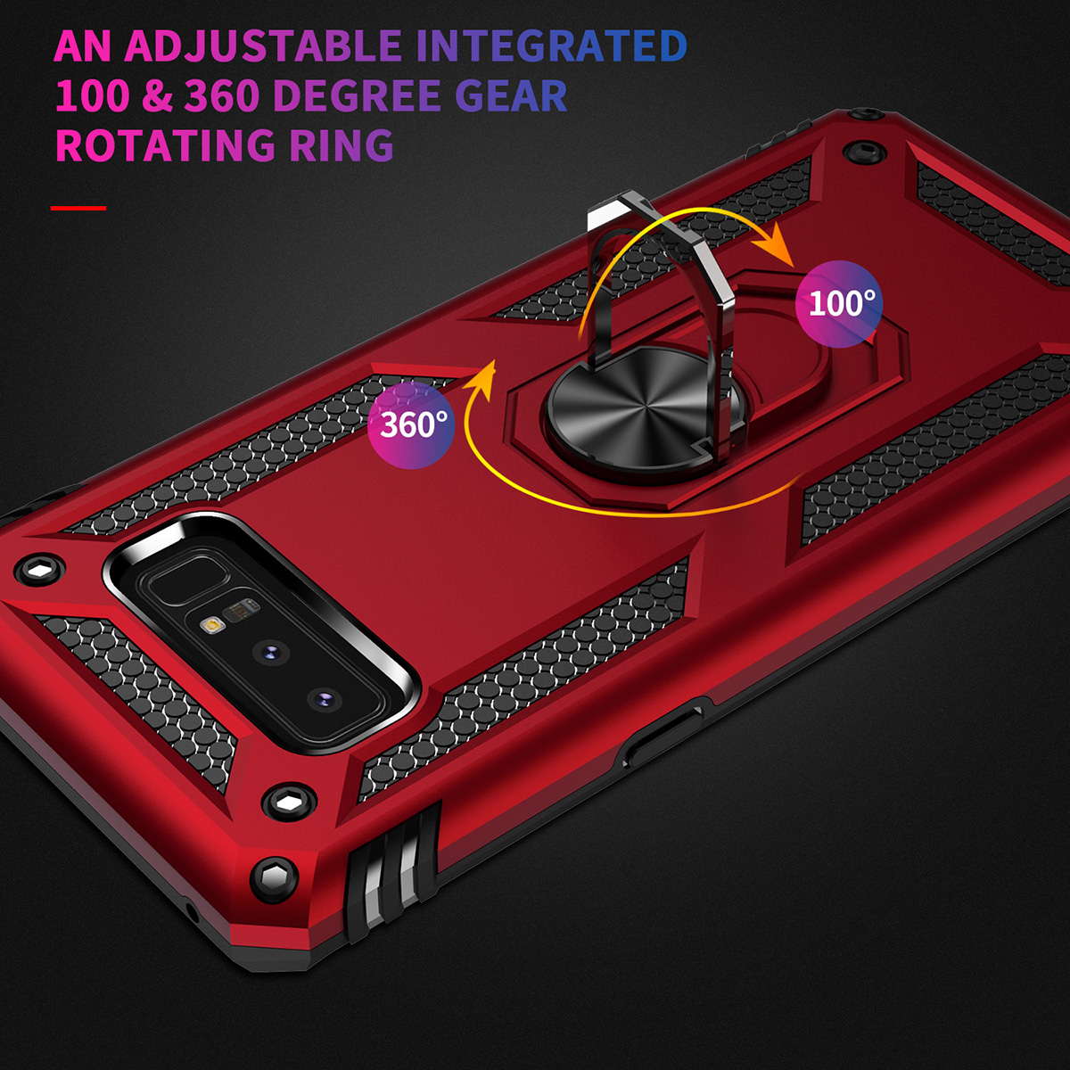 تسوق Galaxy Note 8 Case Dual Layer Tough Rugged Ring Holder Stand