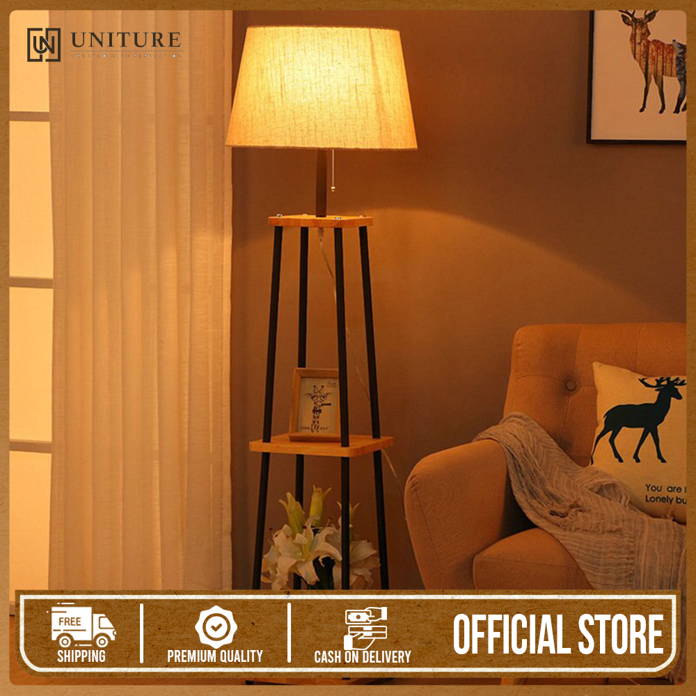 UNITURE Floor Lamps for Living Room with 3 Layer Shelf | Nordic Design ...