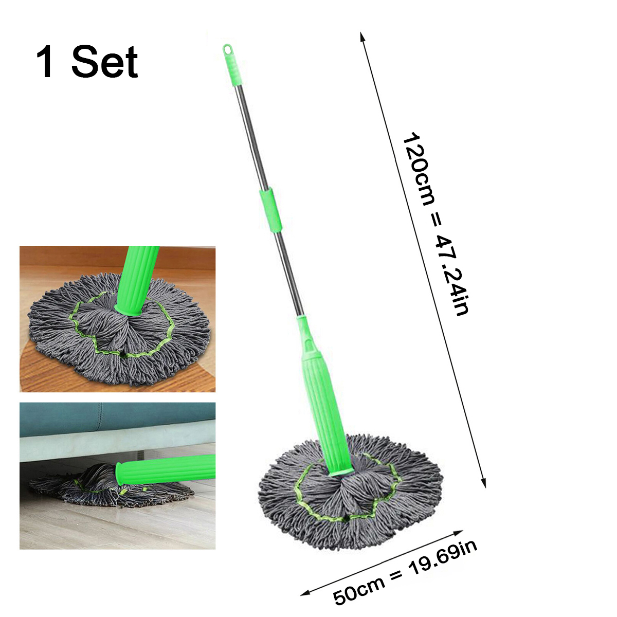 2 In 1 Dehydrated Mop 55cm Big Mop For Floor Mop With Squeezer Heavy ...