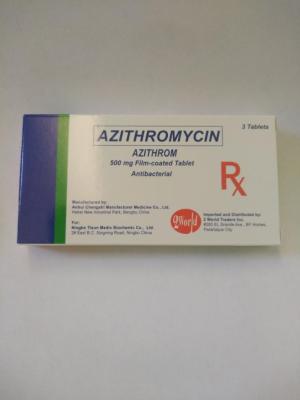 AZITHROM 1 box 3pieces tab / azithrmycin medicine 500mg