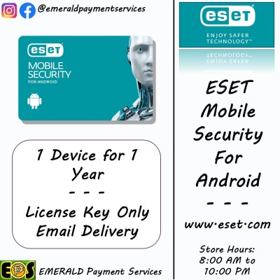 ESET Mobile Security | 1 Device for 1 Year | License Key Only | EMERALD Payment Services