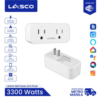 Lasco Wifi Double Dual Plug Smart Socket Wireless Plug Socket Powerful 15A 3300 Watts Outlet ...