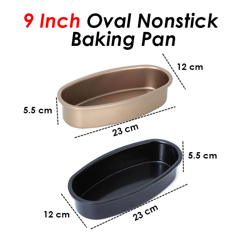 product 9 inch oval baking pan nonstick cake maker mold oven bake tray ...