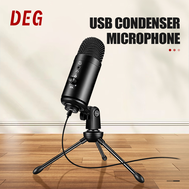 DEG Video Studio Singing Mic USB Condenser Microphone for PC Recording ...