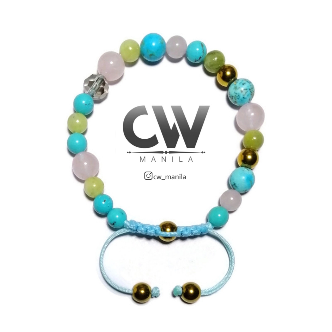 CW Jewels Collection - Multi Size Adjustable Bracelet - Turquoise, Rose ...