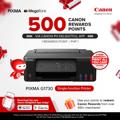 Canon Printer PIXMA G1730 / Print / USB 2.0 + FREE PAPER SAMPLER