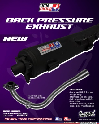 UMA Racing Back Pressure Exhaust Stainless Steel for Yamaha Sniper 150