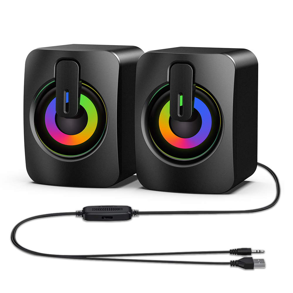 Popcorn Mini PC RGB Speaker Desktop Surround Stereo Computer Speaker ...