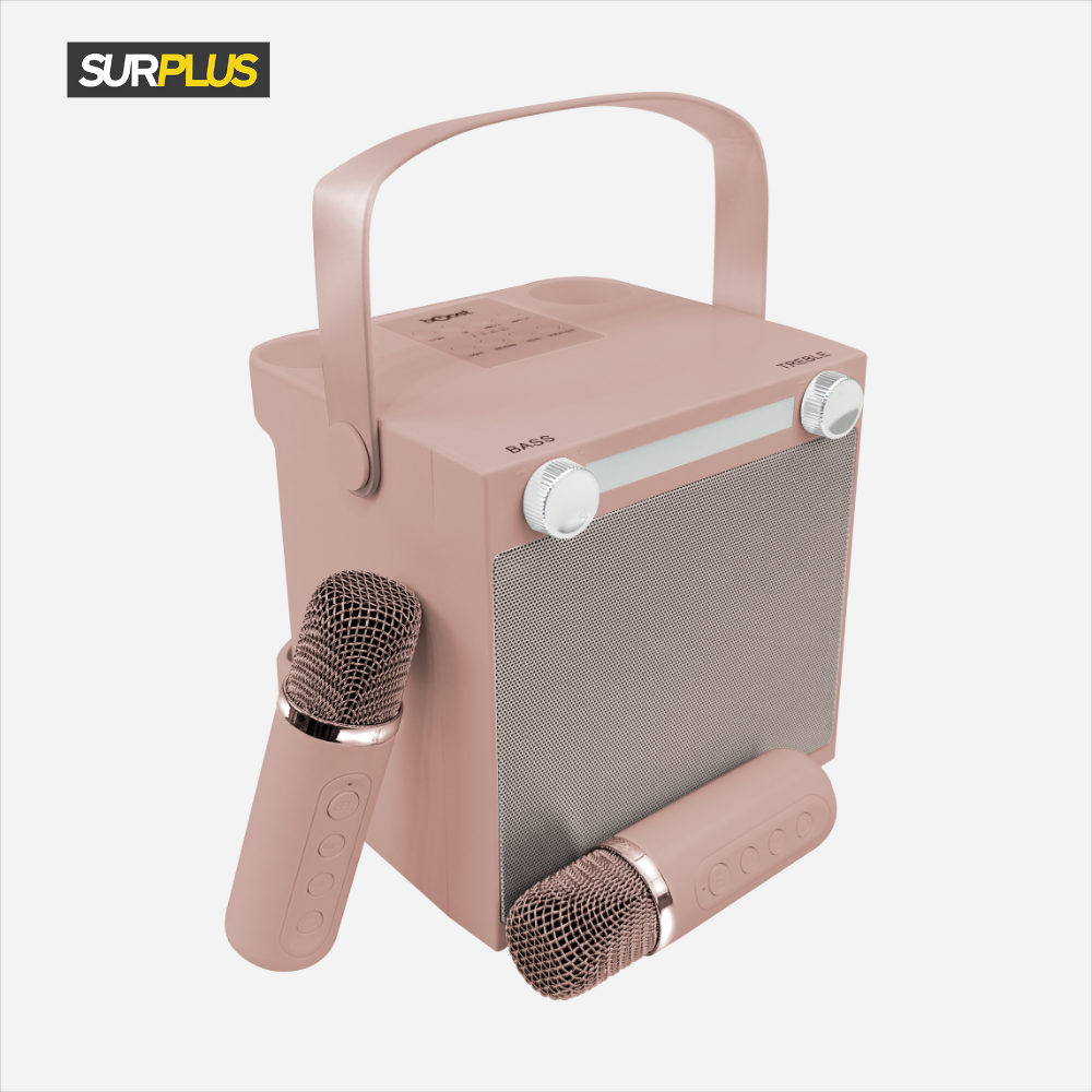 Surplus RGB Bluetooth Karaoke with 2 Microphones and handle (1,800mAh)