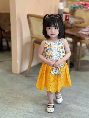 BLOOM | FLORAL TOP AND LACE SKIRT SUMMER SET TERNO COORD for KIDS GIRLS
