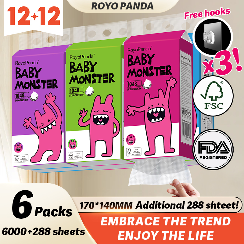 【6 Packs】RoyoPandaTisu Gantung Hanging Tissue 4 ply Embossed Tissues ...