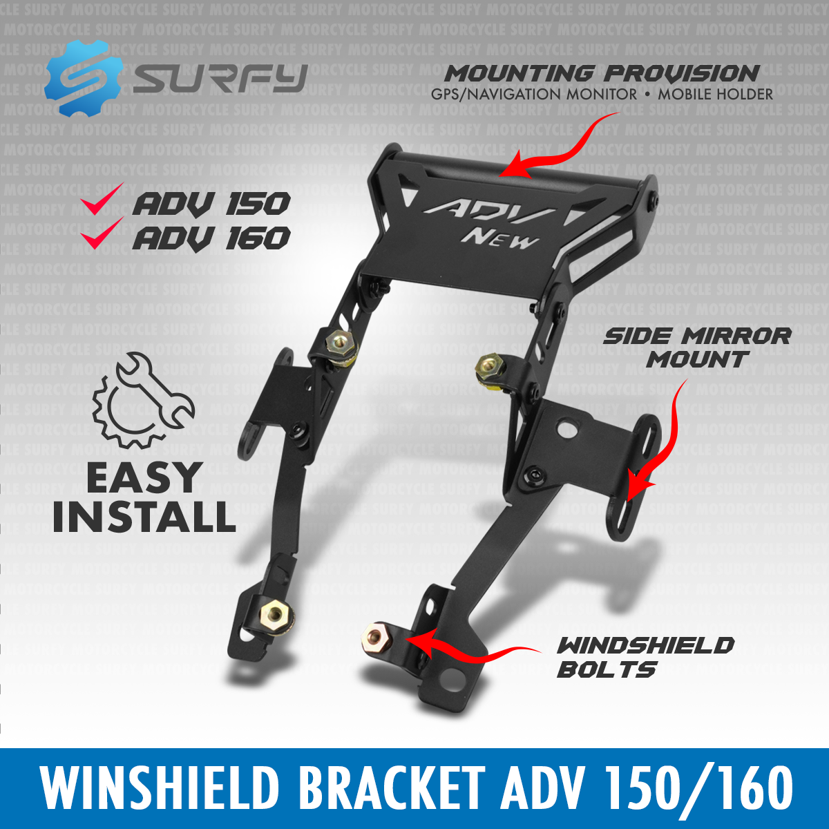 Honda ADV 160 150 Windshield Bracket Visor Side Mirror Bracket Alloy ...