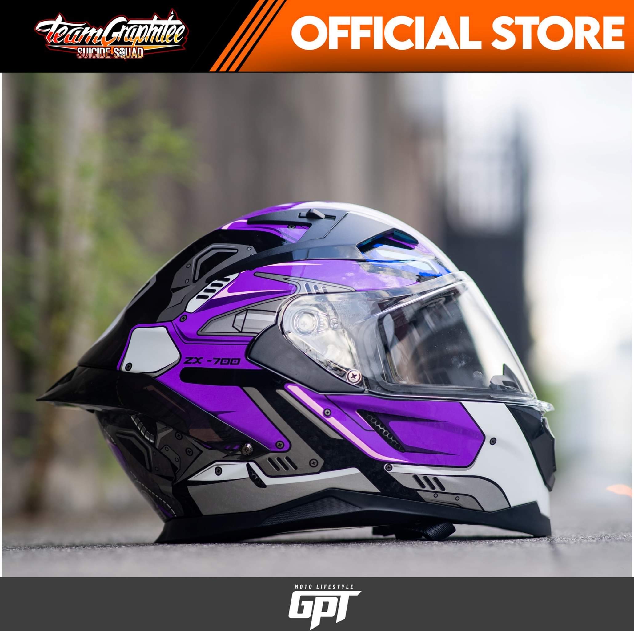RYZEN ZX-700 CYBORG FULL FACE DUAL VISOR WITH CLEAR LENS ONLY