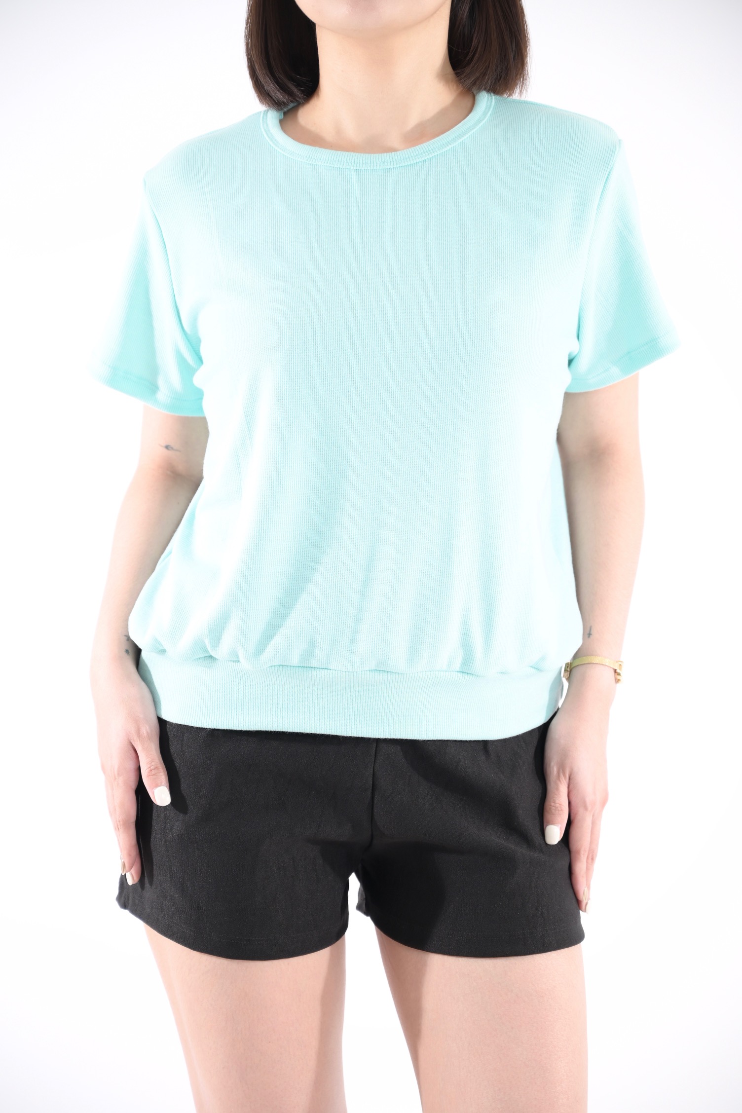 Vied By Mel Ribbed Blouson Top